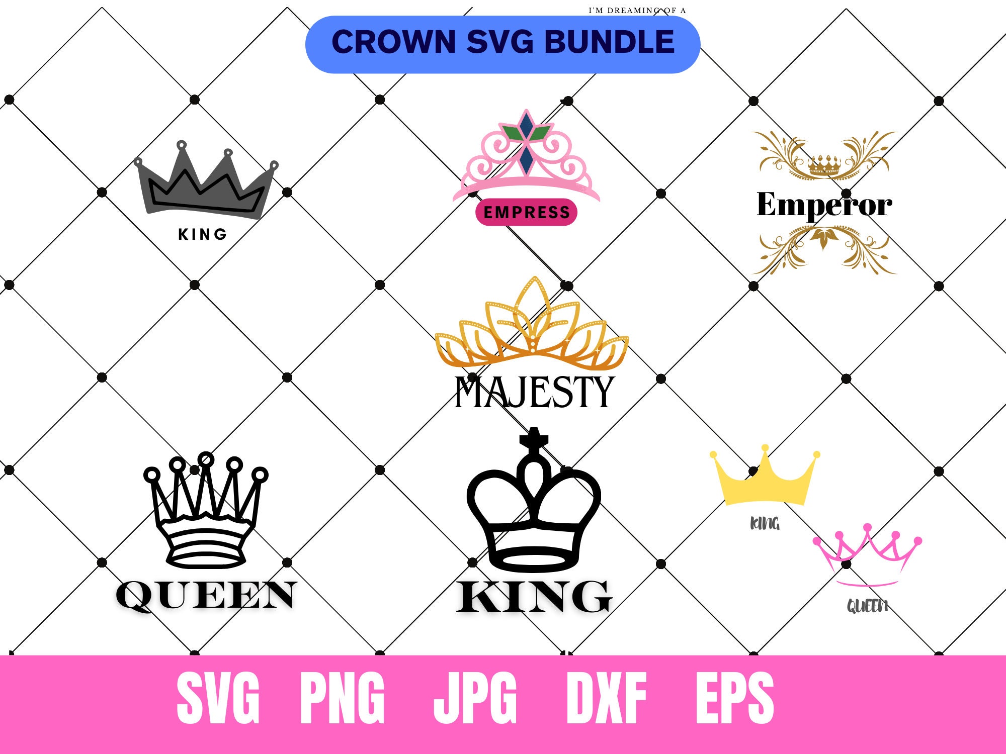 Krone SVG, Kronen Cricut, Tiara SVG geschnitten Datei, Krone Royal SVG ...