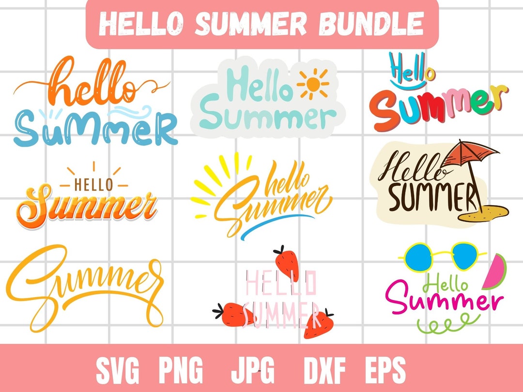 Hello Summer Svg, Welcome Summer Svg, Summer Sign Svg, Hello Summer ...