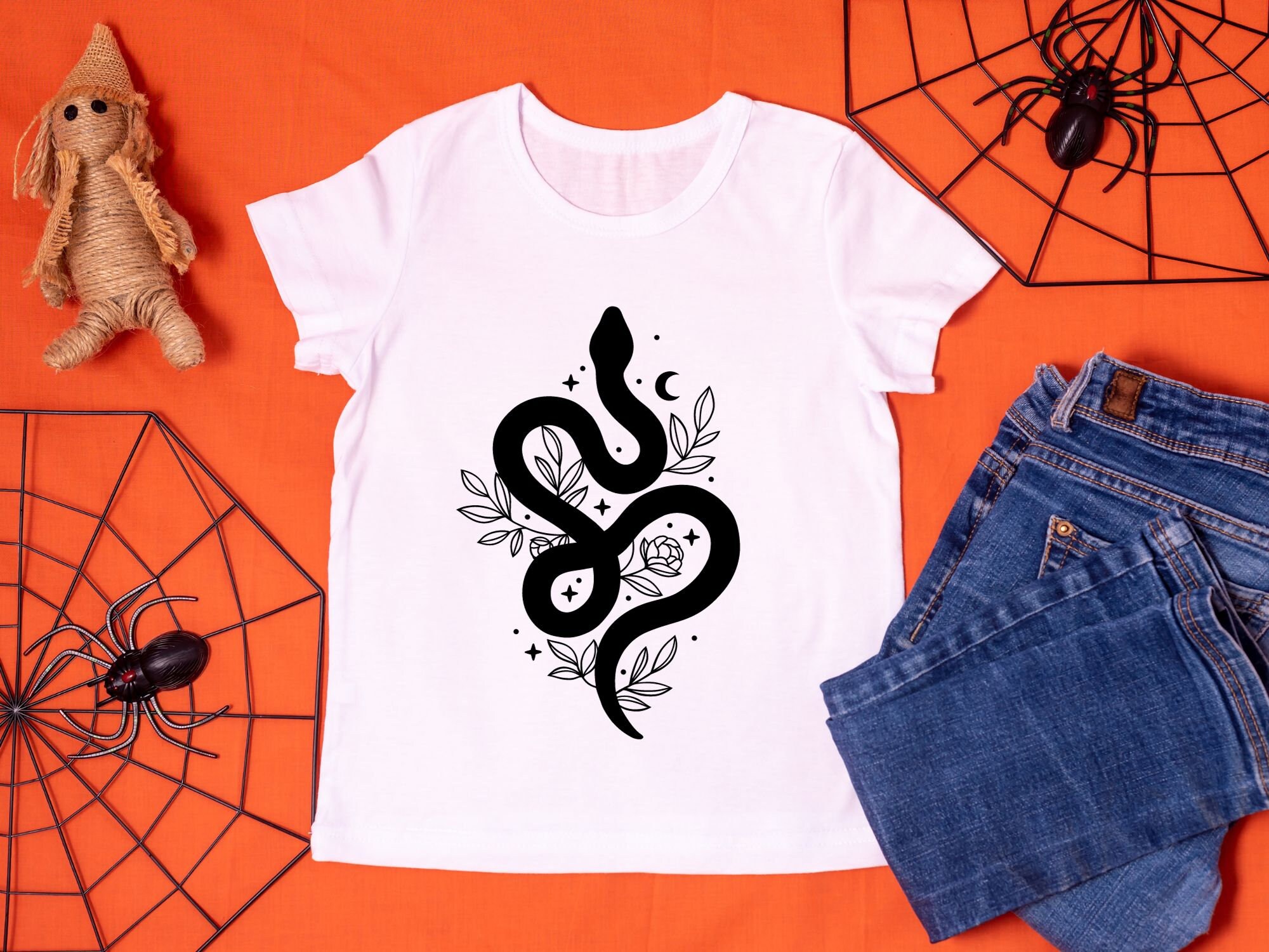 Floral Snake Svg Bundle, Celestial Snake Svg, Snake With Flowers Svg ...