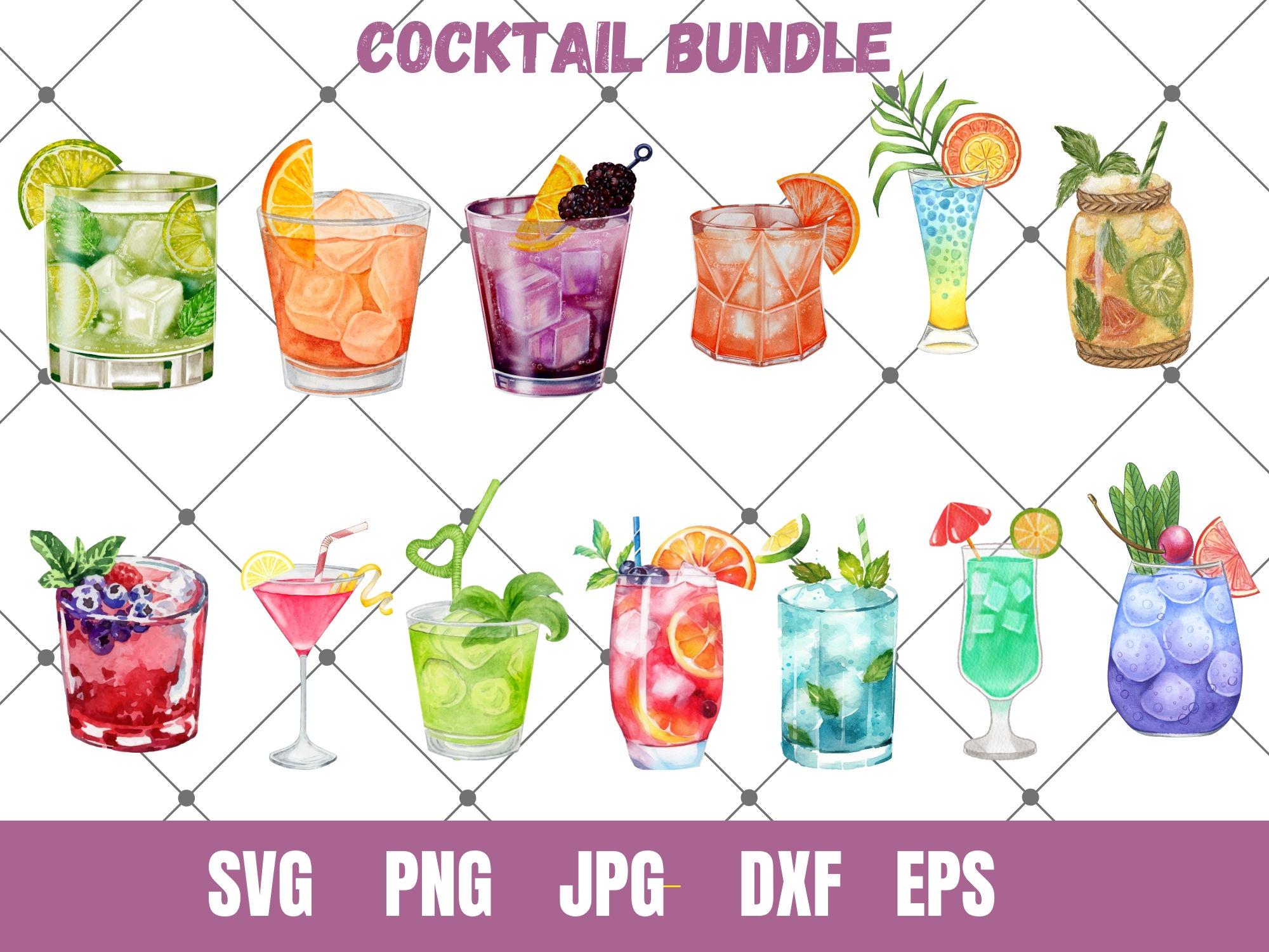 Watercolor Cocktail Clipart ,wedding Cocktail Illustration,signature ...