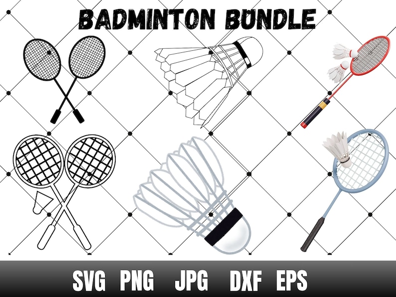 Badminton SVG, Shuttlecock Clipart Silhouette Cricut Cut File Vector ...