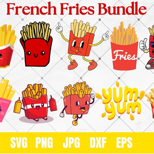 French Fries Clipart - Etsy