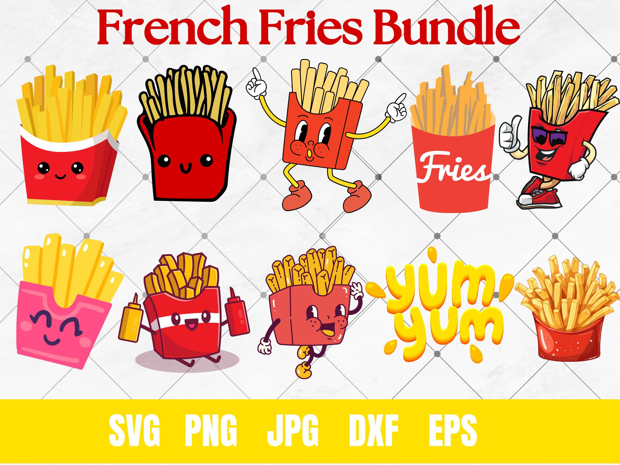 French Fries Svg | Svg Bundle | French Fry Svg | Silhouette | Cricut ...