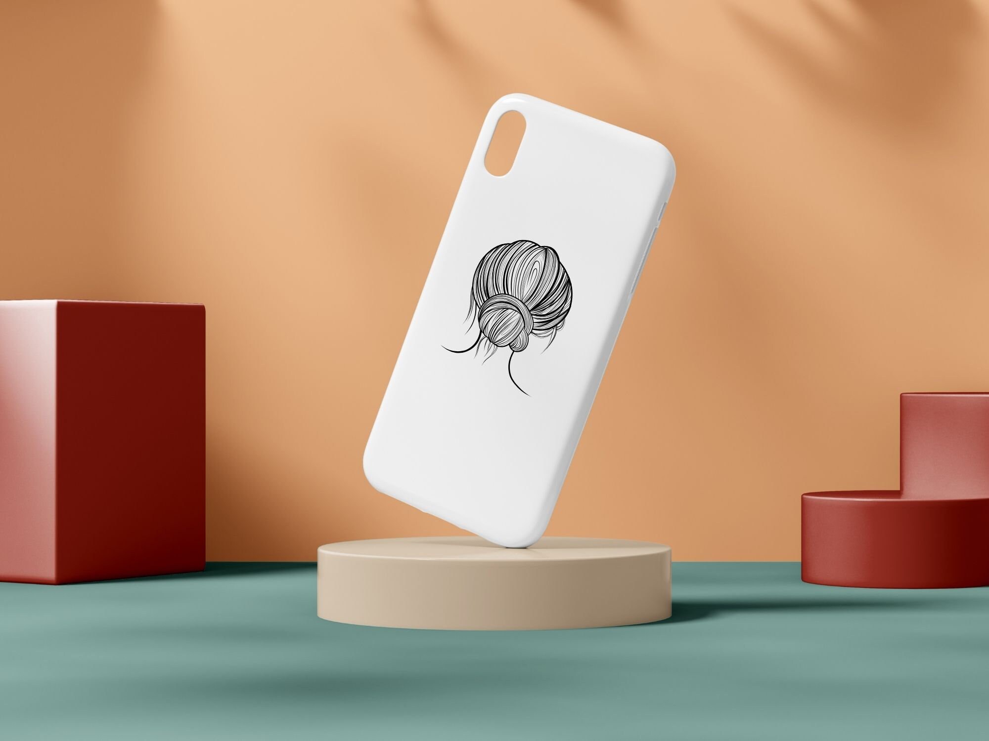 Hairstyle SVG Bundle ,woman Hair Clipart, Messy Bun Hair ,long Hair ...