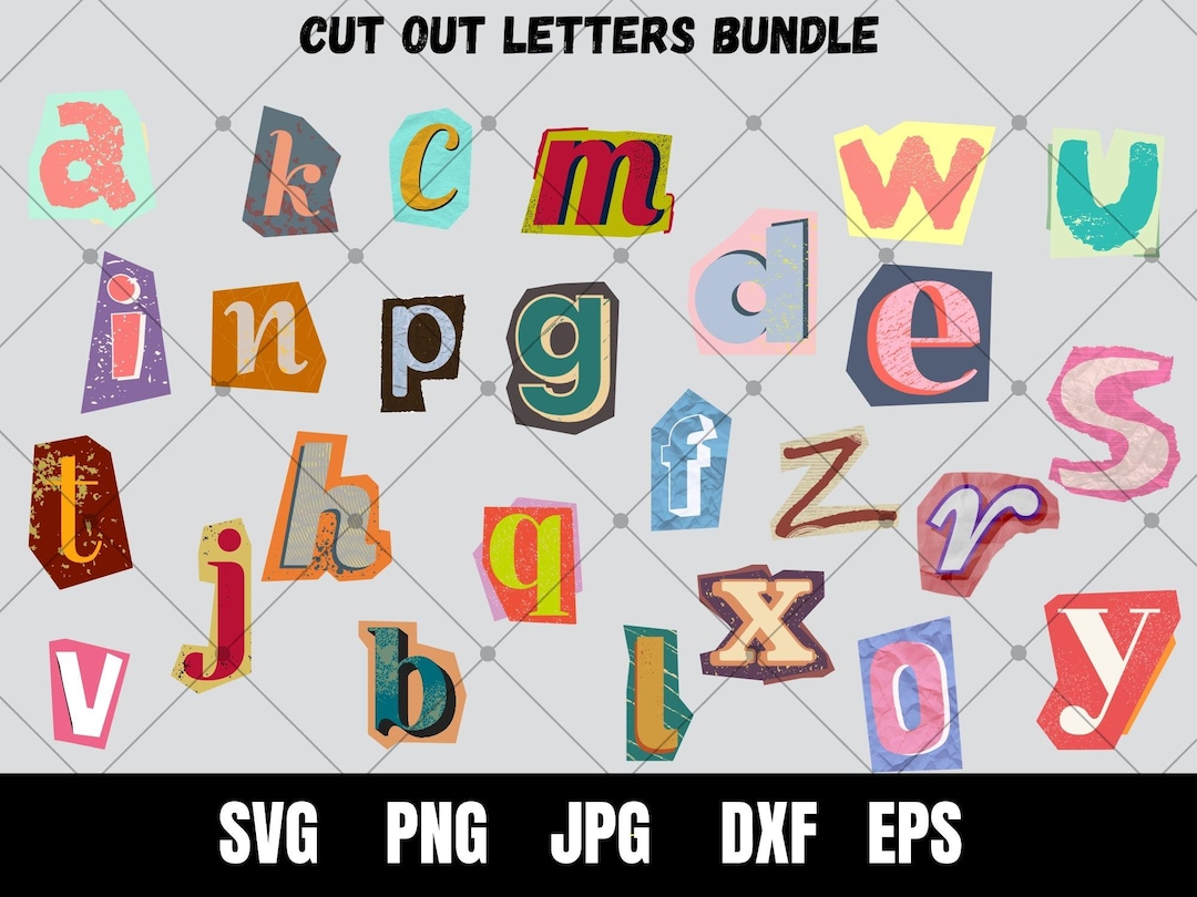 Alphabet Svg,cut Out Letters,ripped Magazine Letters,classroom Decor ...