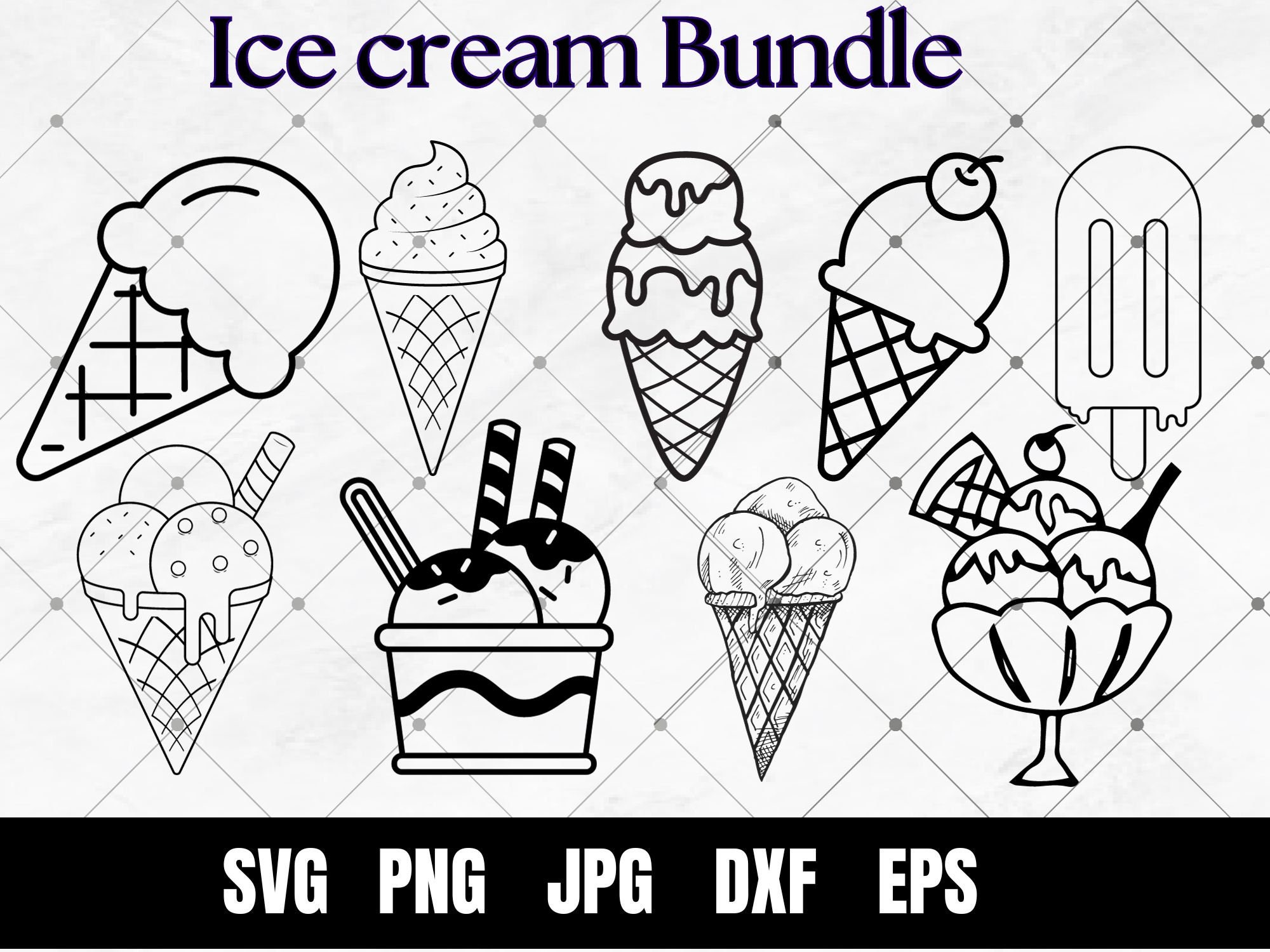 Ice Cream SVG, Sweet Ice Cream Cone Cut Files, Ice Cream Clipart ...
