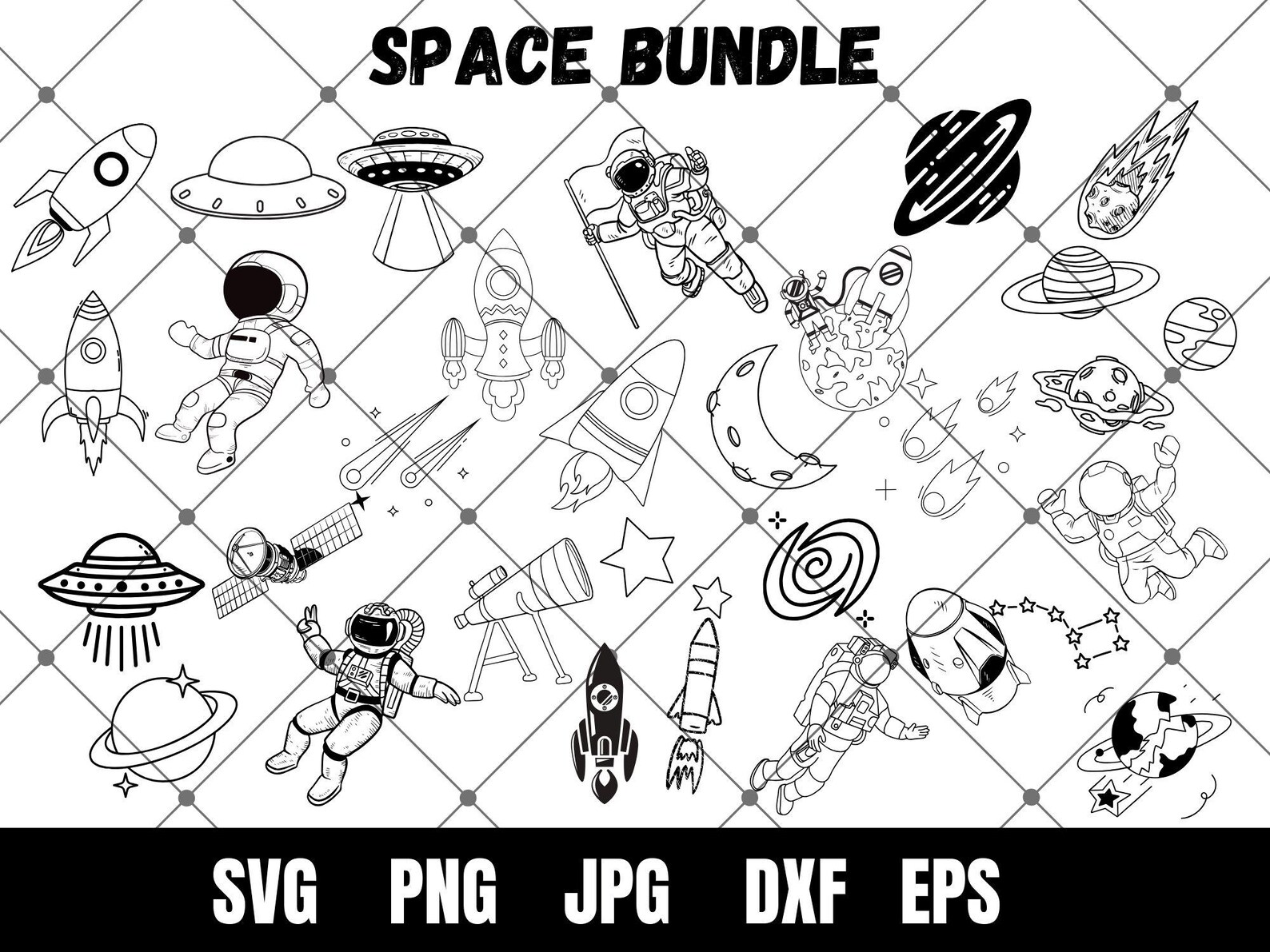 Space SVG Bundle, Galaxy Svg, Astronaut Svg, Planets Svg,outer Space ...
