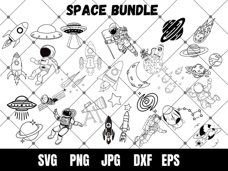 Space SVG Bundle, Galaxy Svg, Astronaut Svg, Planets Svg,outer Space ...