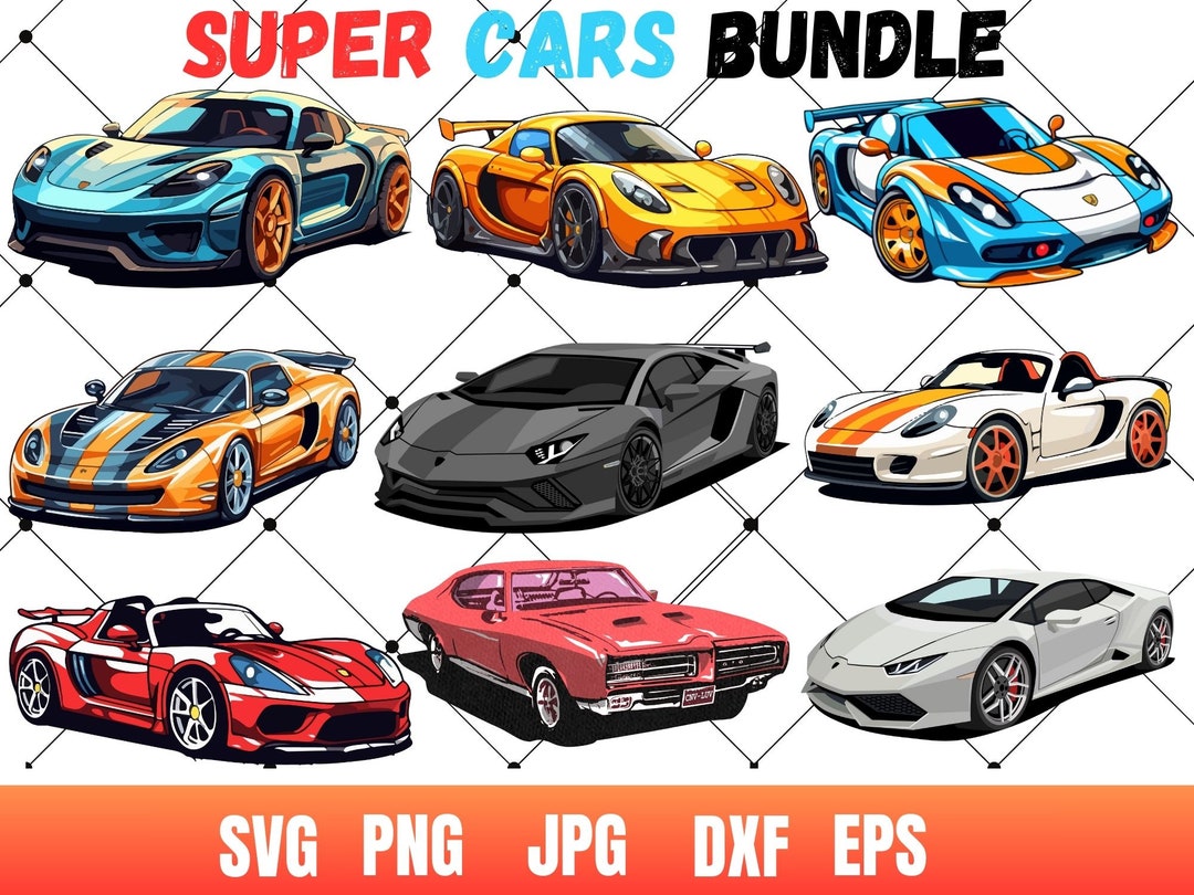 Sports Car Svg / Super Car Svg /racing Car Svg / Silhouette / Eps / Dxf ...