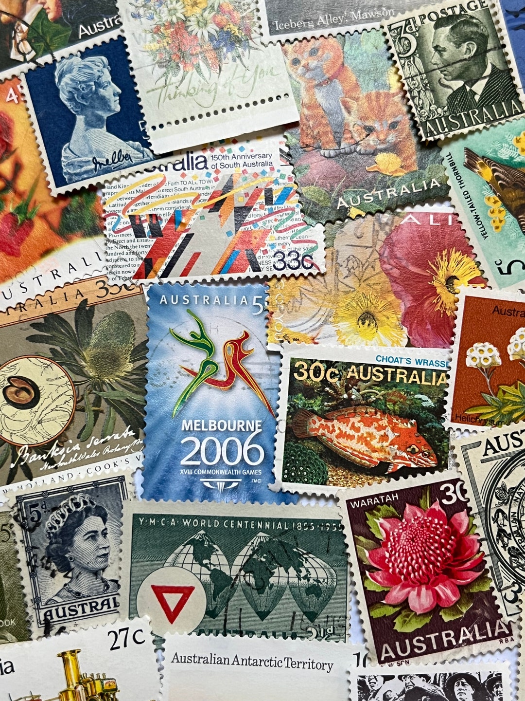 AUSTRALIA 100 Used off Paper Postage Stamps for Collecting, Crafting ...