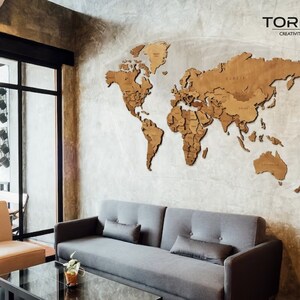 3D World Map Laser Cutting File SVG DXF CDR Multilayer - Etsy