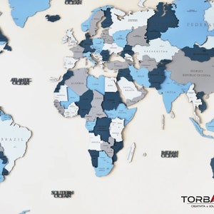 3D World Map Laser Cutting File SVG DXF CDR Multilayer - Etsy