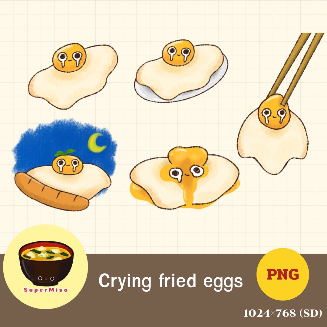 Crying Fried Eggs Set Png, Digital Download, Instant Download - Etsy