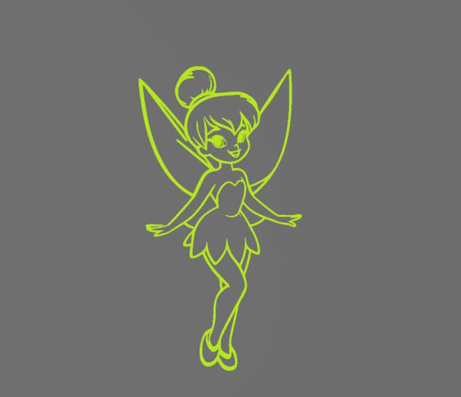 Tinkerbell 2D Wall Art Silhouette Stl-svg-dxf - Etsy