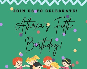 Kids Editable Digital Birthday Party Invite Event Template - Etsy