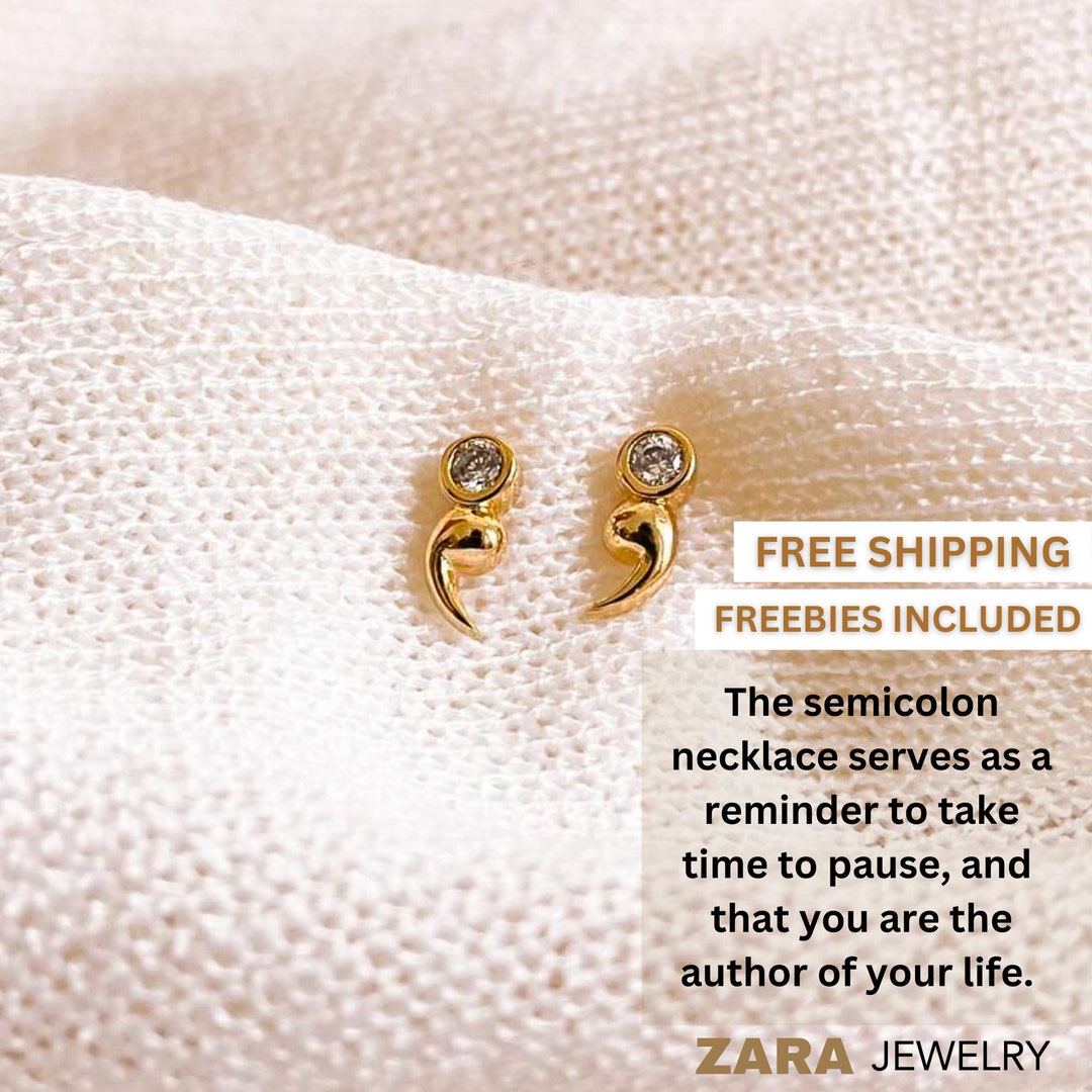 Anti Depression Earring Semicolon Mental Health Awareness Depression ...