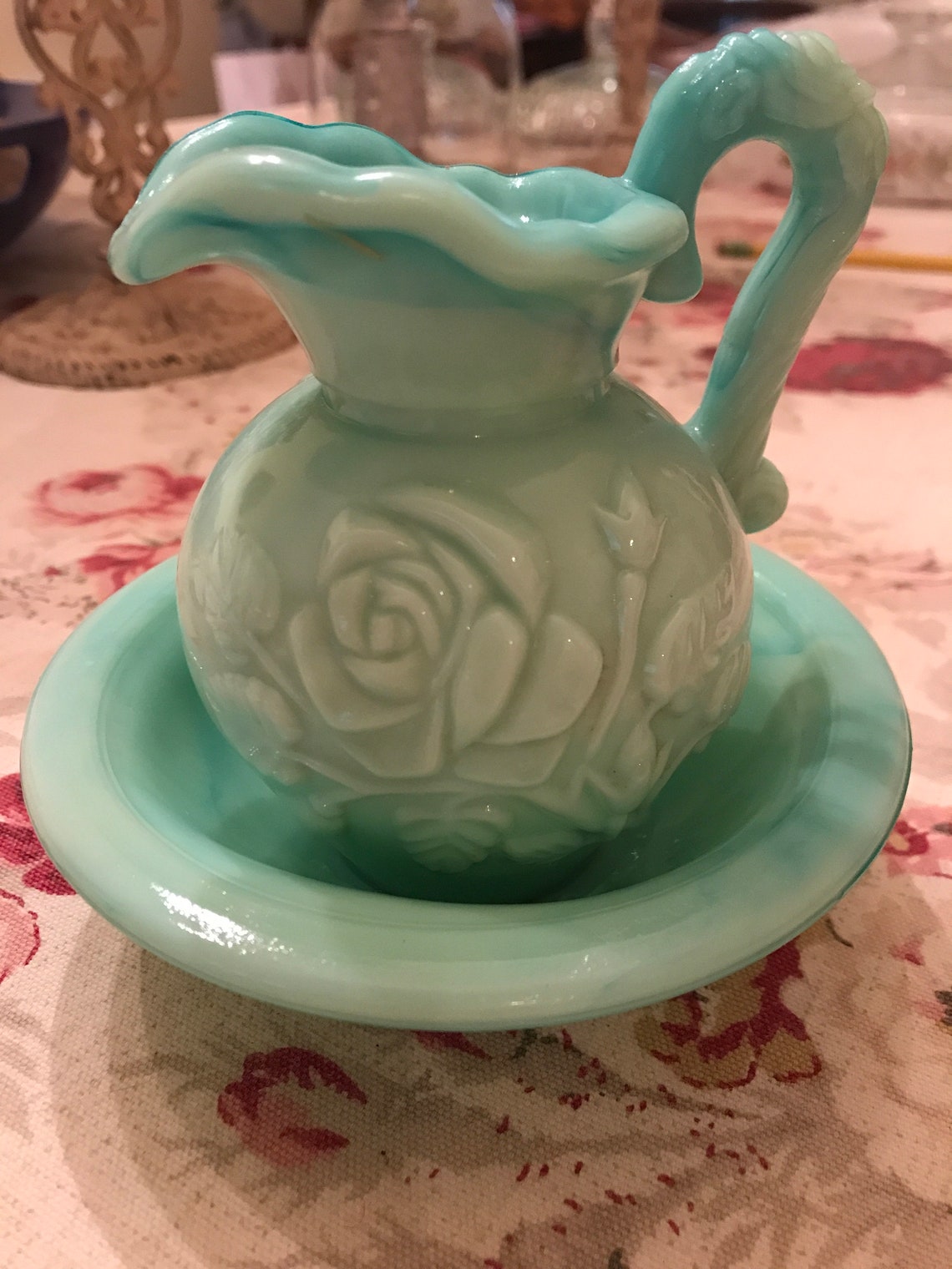 Vintage Avon Pitcher and Bowl - Etsy