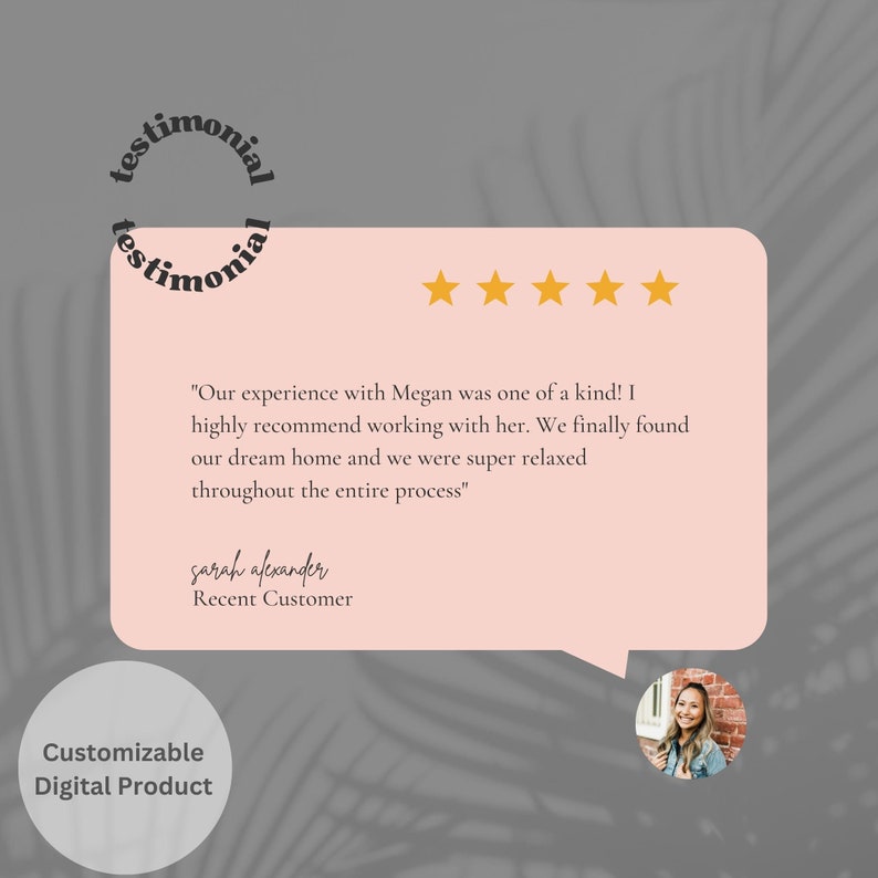 Customizable Instagram Testimonial Template, Editable Customer Review ...