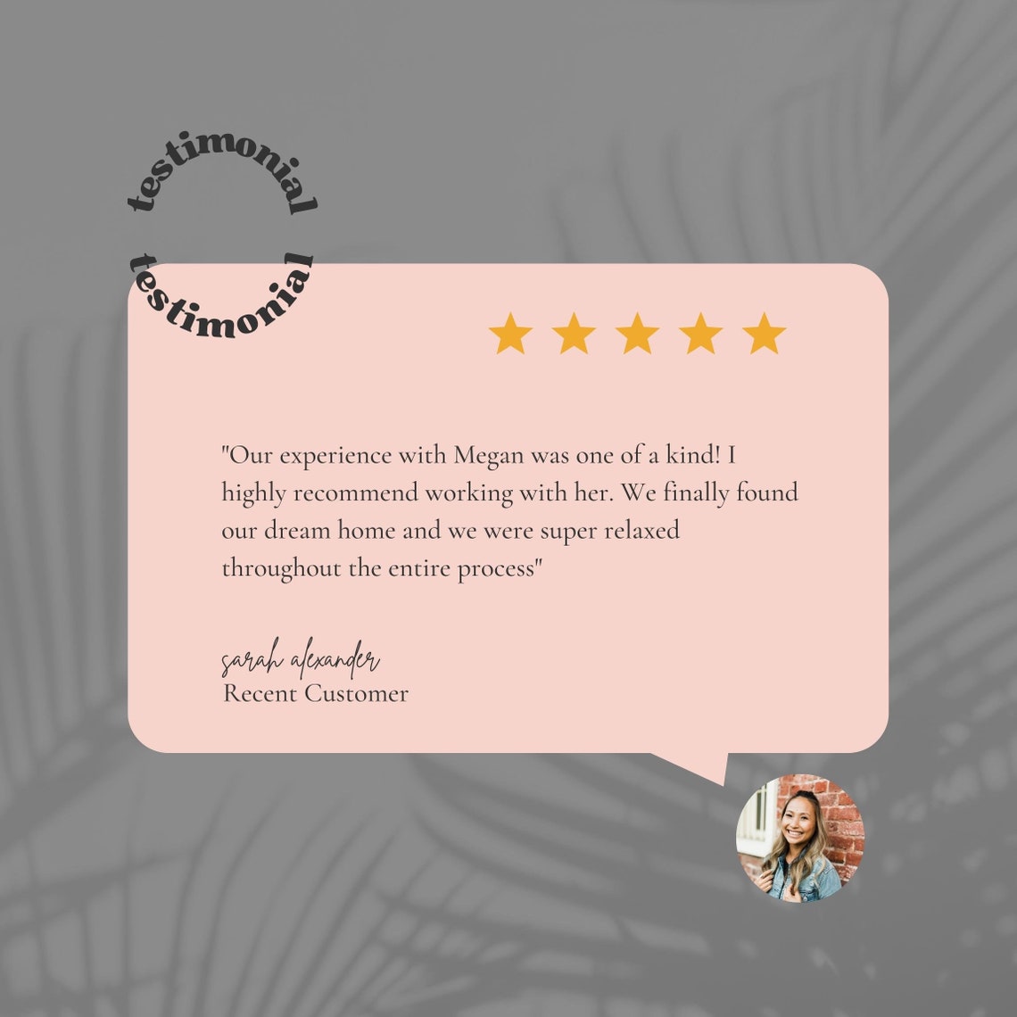 Customizable Instagram Testimonial Template, Editable Customer Review ...