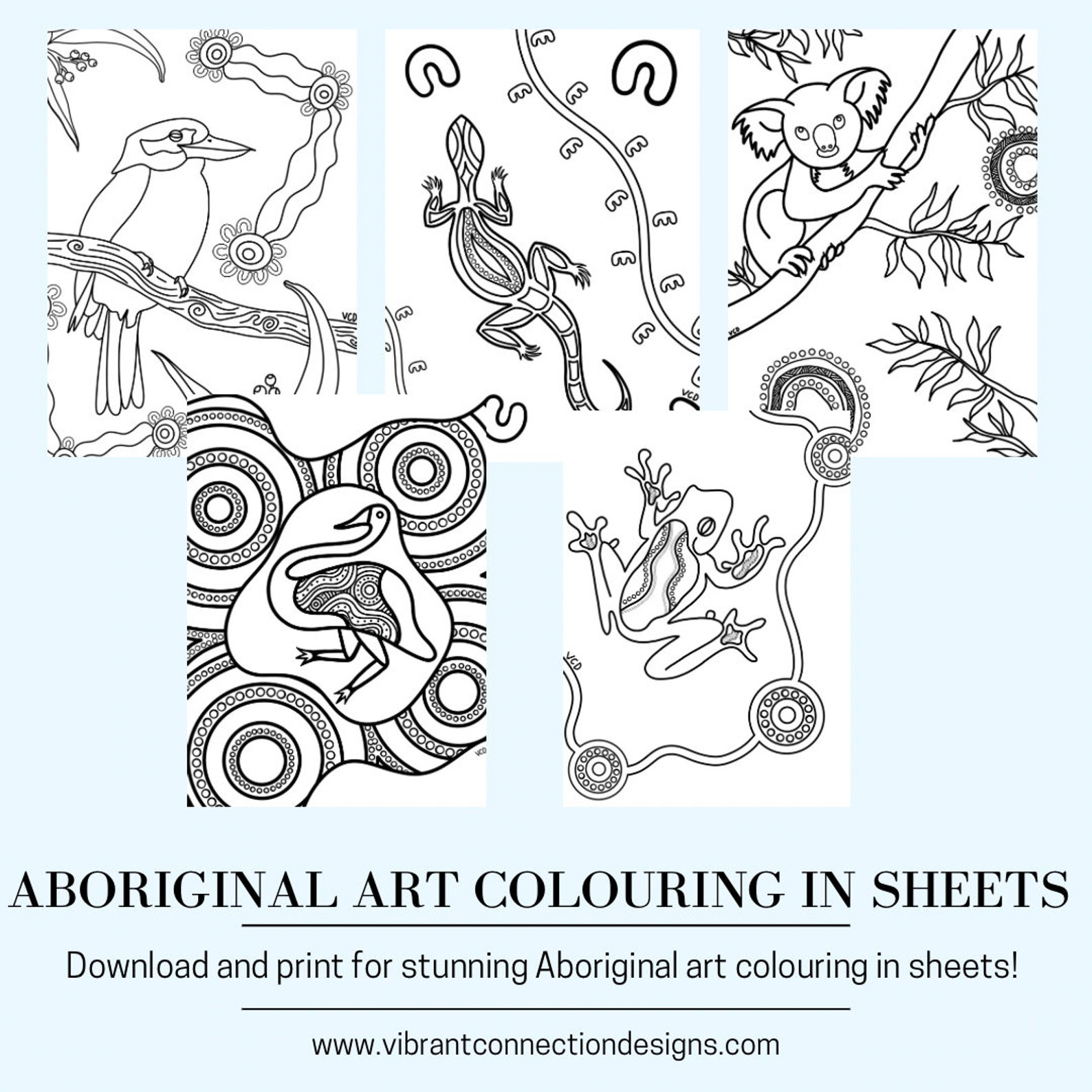 Aboriginal Art Colouring Pages - Large Pack - Etsy Australia