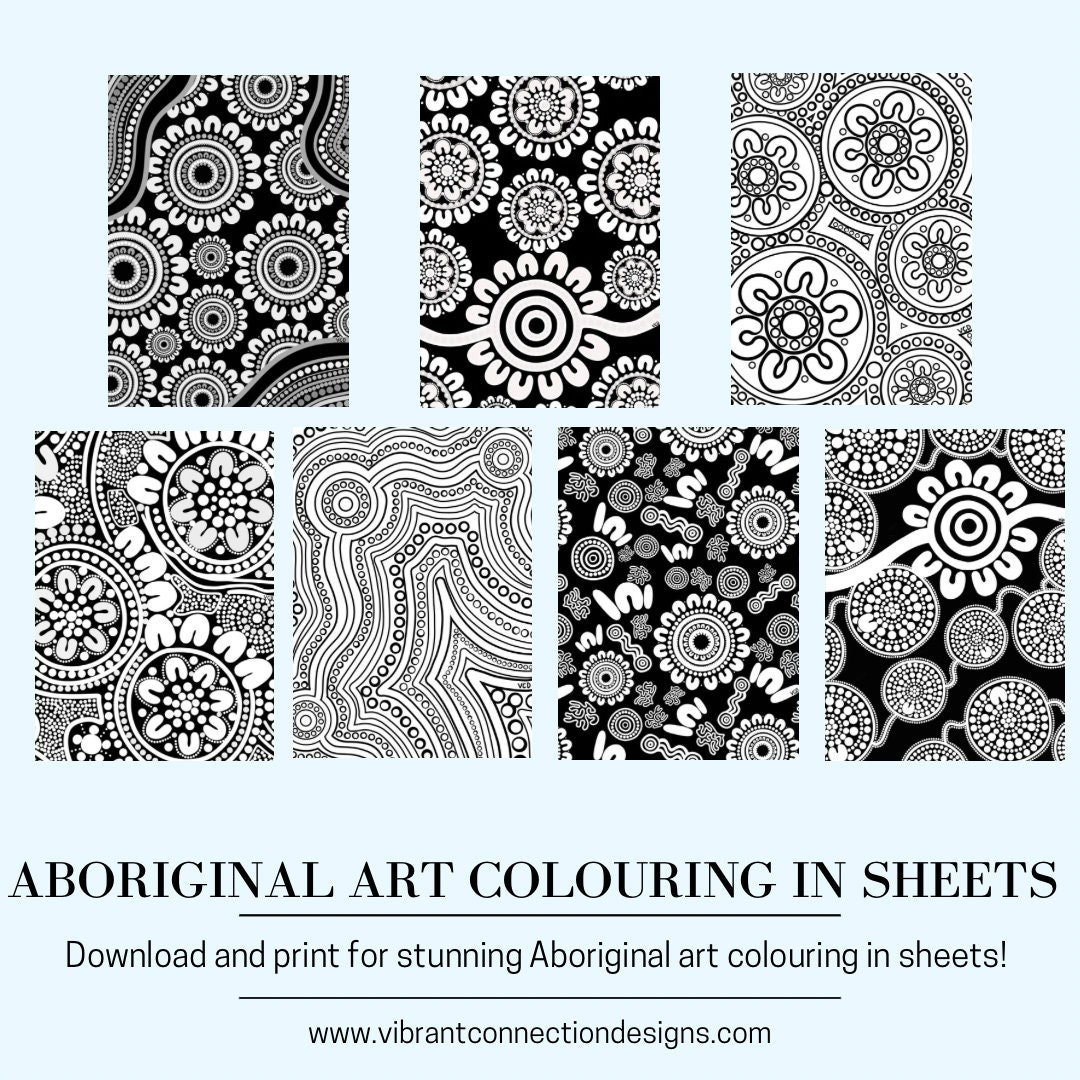 Aboriginal Art Colouring Pages - Large Pack - Etsy Australia