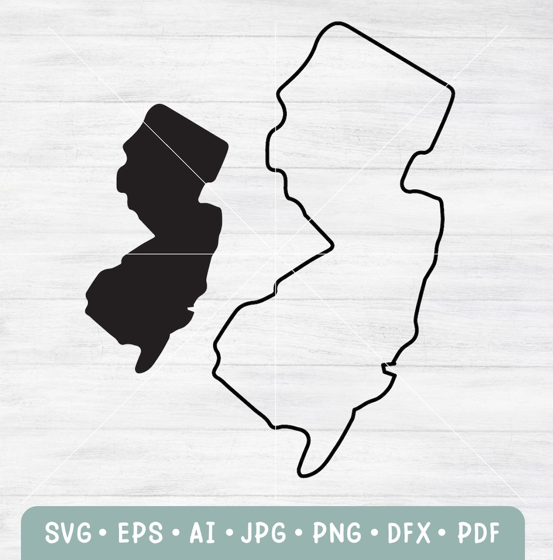 New Jersey Outline SVG New Jersey Cut Filesunited States of - Etsy UK