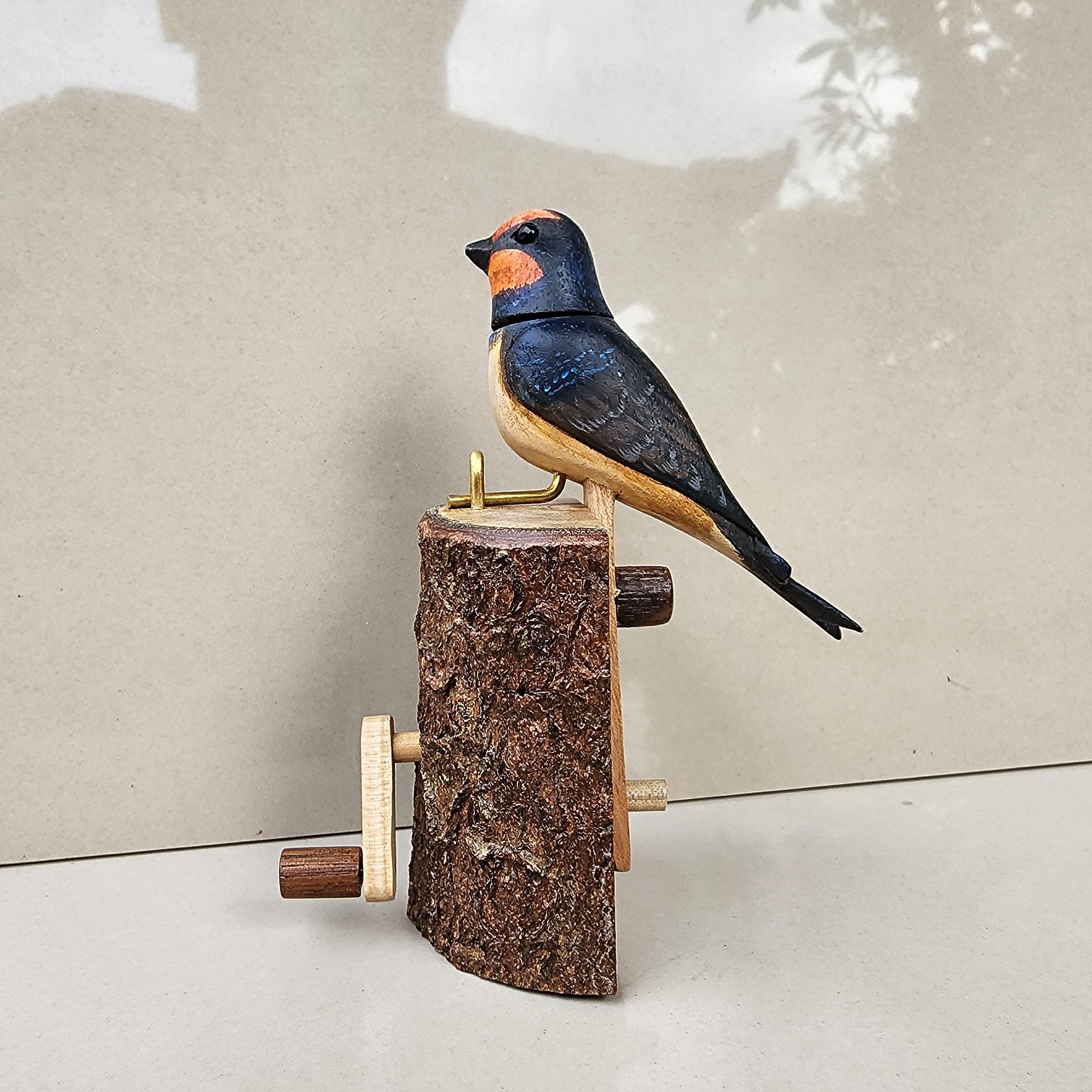 Handmade Wooden Swallow Automaton - Swallow Automata - Wooden Swallow ...