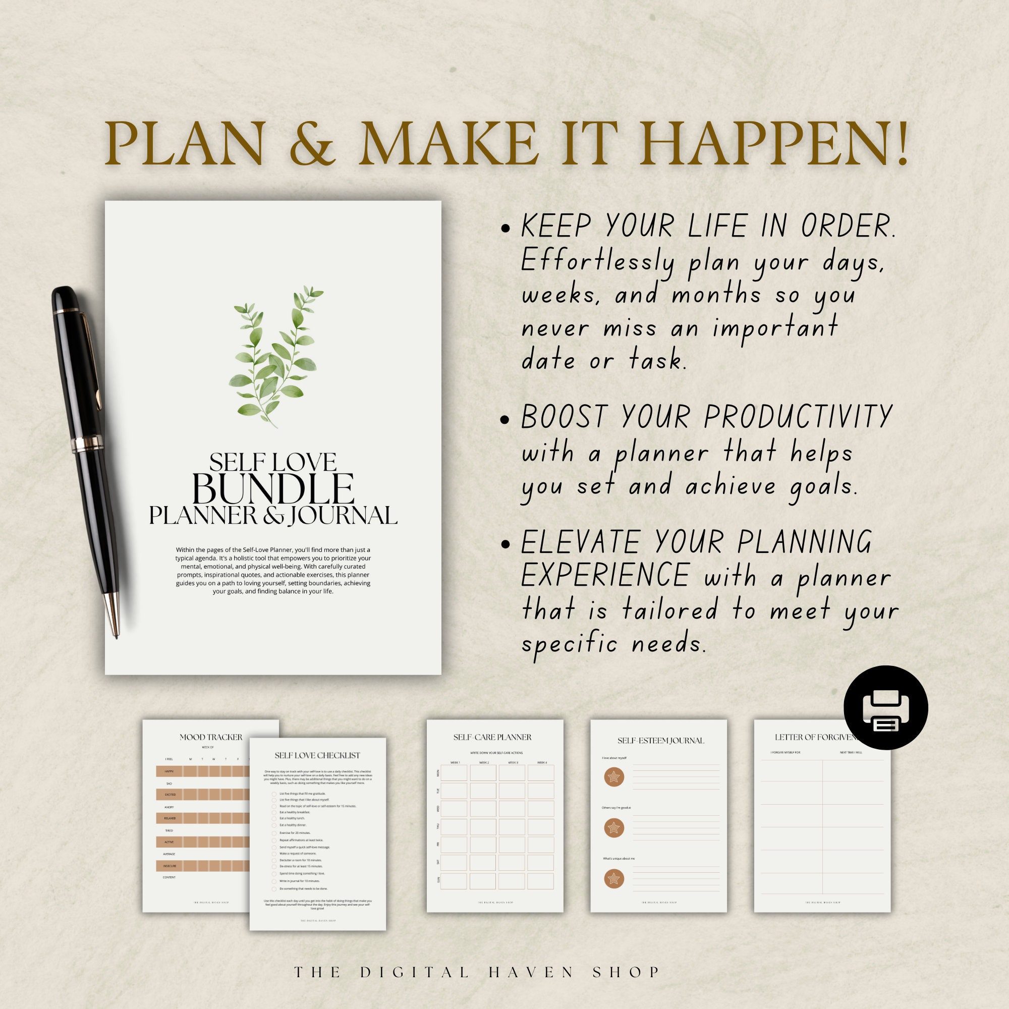 Selflove Journal Stress Management Therapy Journal Mood Tracker Therapy ...