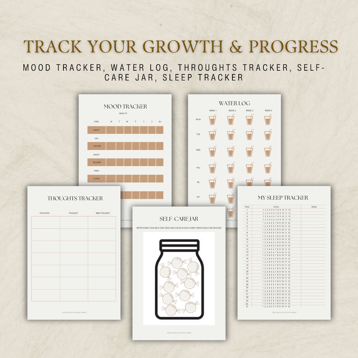 Selflove Journal Stress Management Therapy Journal Mood Tracker Therapy ...