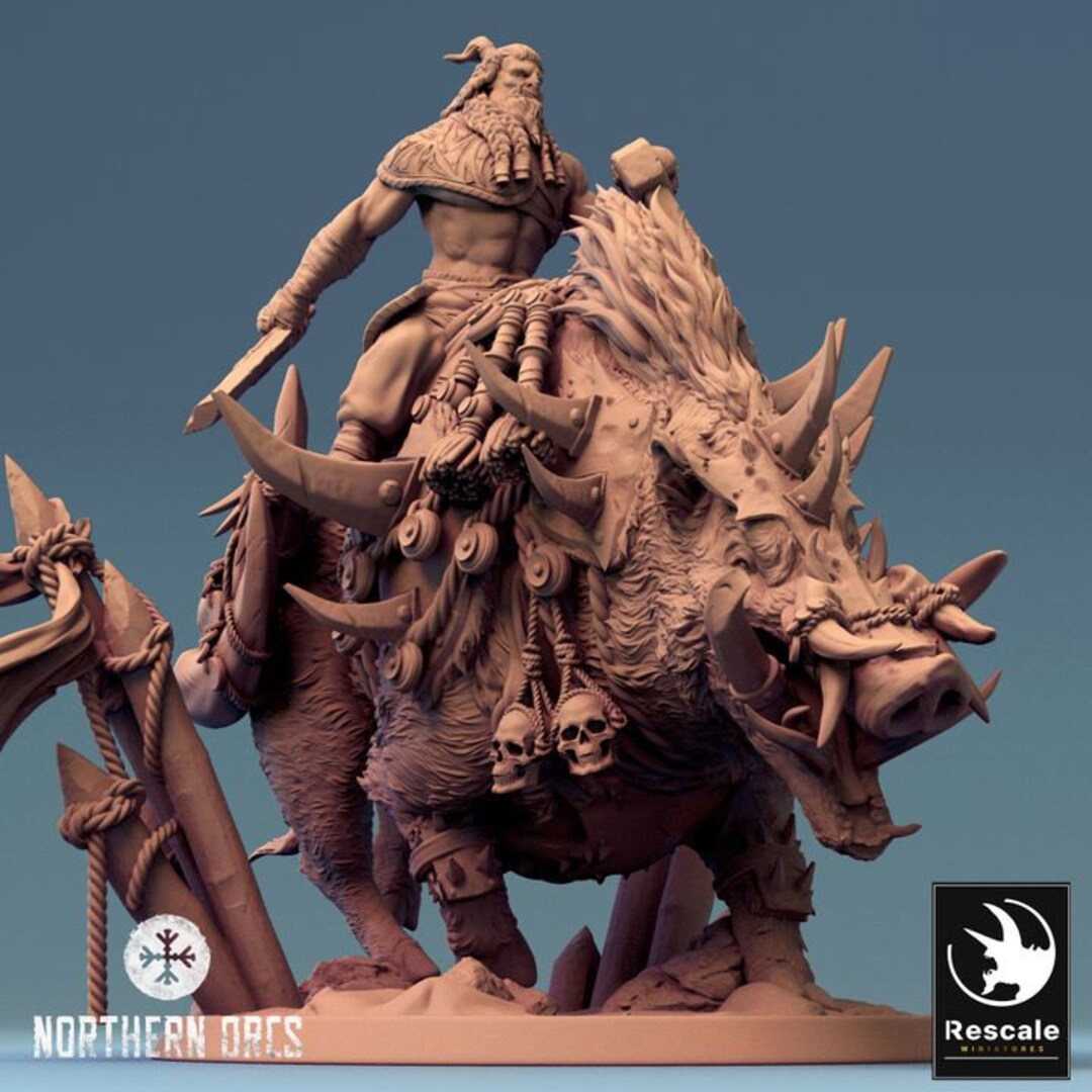 Orc Rider War Hog Wild Boar Miniature Mount V5 | DND Miniature | 12k ...