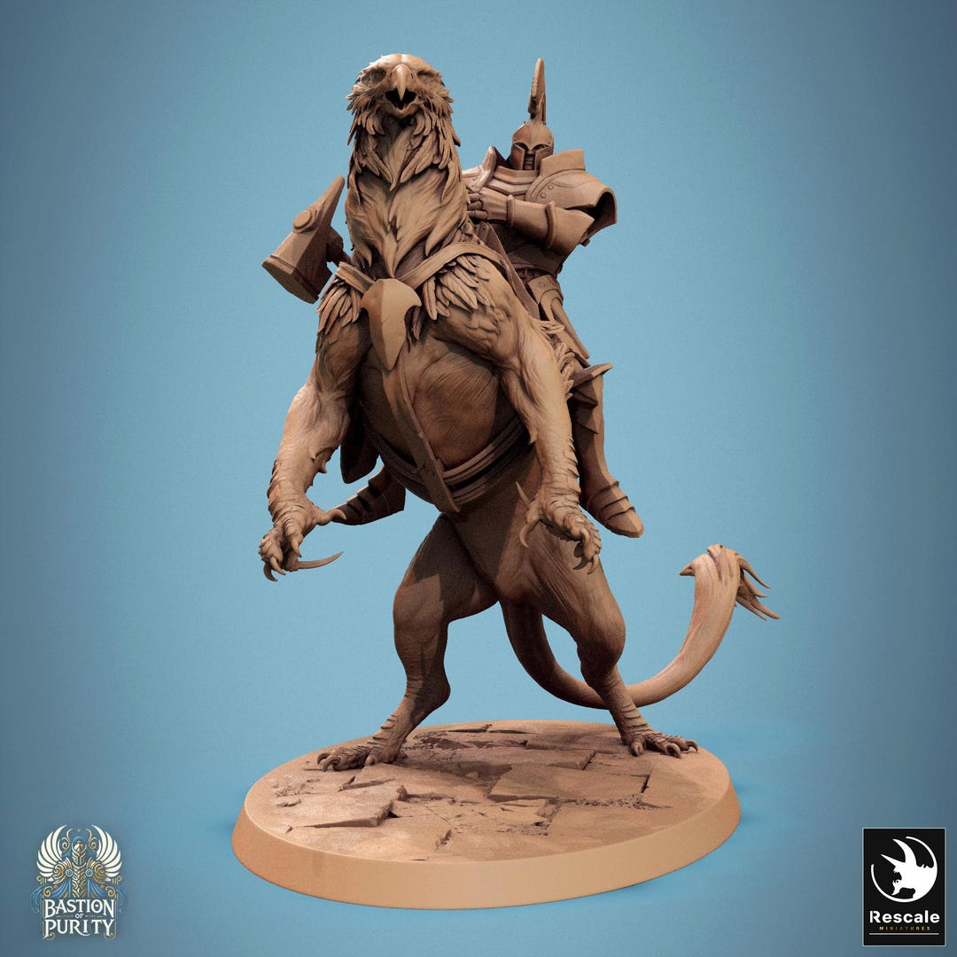 Sky Cavalry Figurine | Ground Gryphon Mount Miniature B | Premium Dnd ...