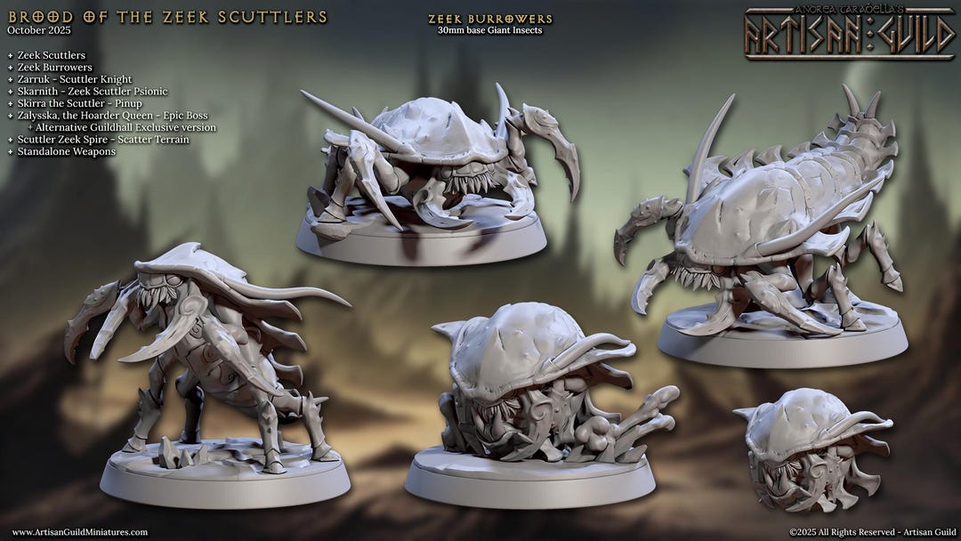 Zeek Burrower Bug Miniature V1-V4 | DND Figurine | Burrower Bug ...