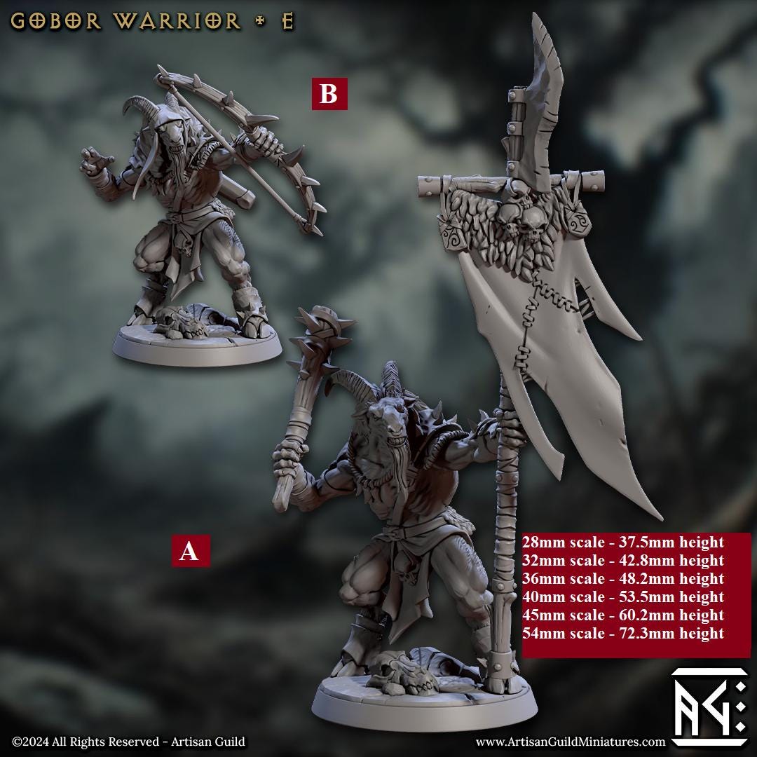 Chaos Goat Man Gobor Miniature E | Fantasy DND Figurine | Sanded ...