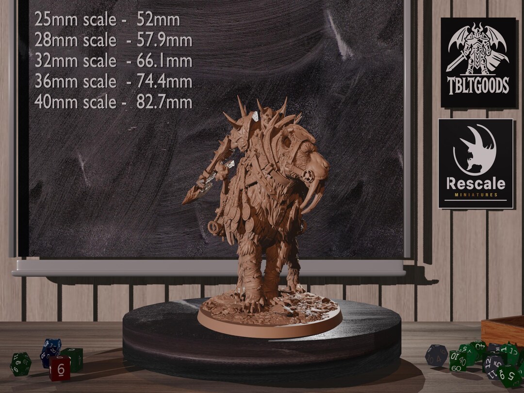 Brutal Orc Saber-tooth Orc V2 Miniature | Fantasy Pathfinder DND ...