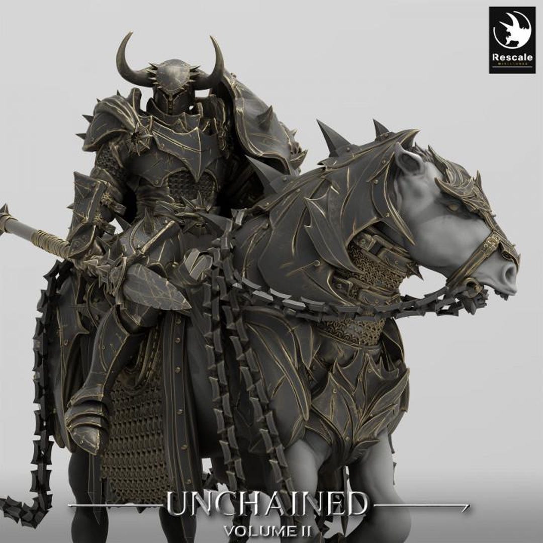 Infantry Knight Commander Mount Demonic Horse Figurine | DND Miniature ...