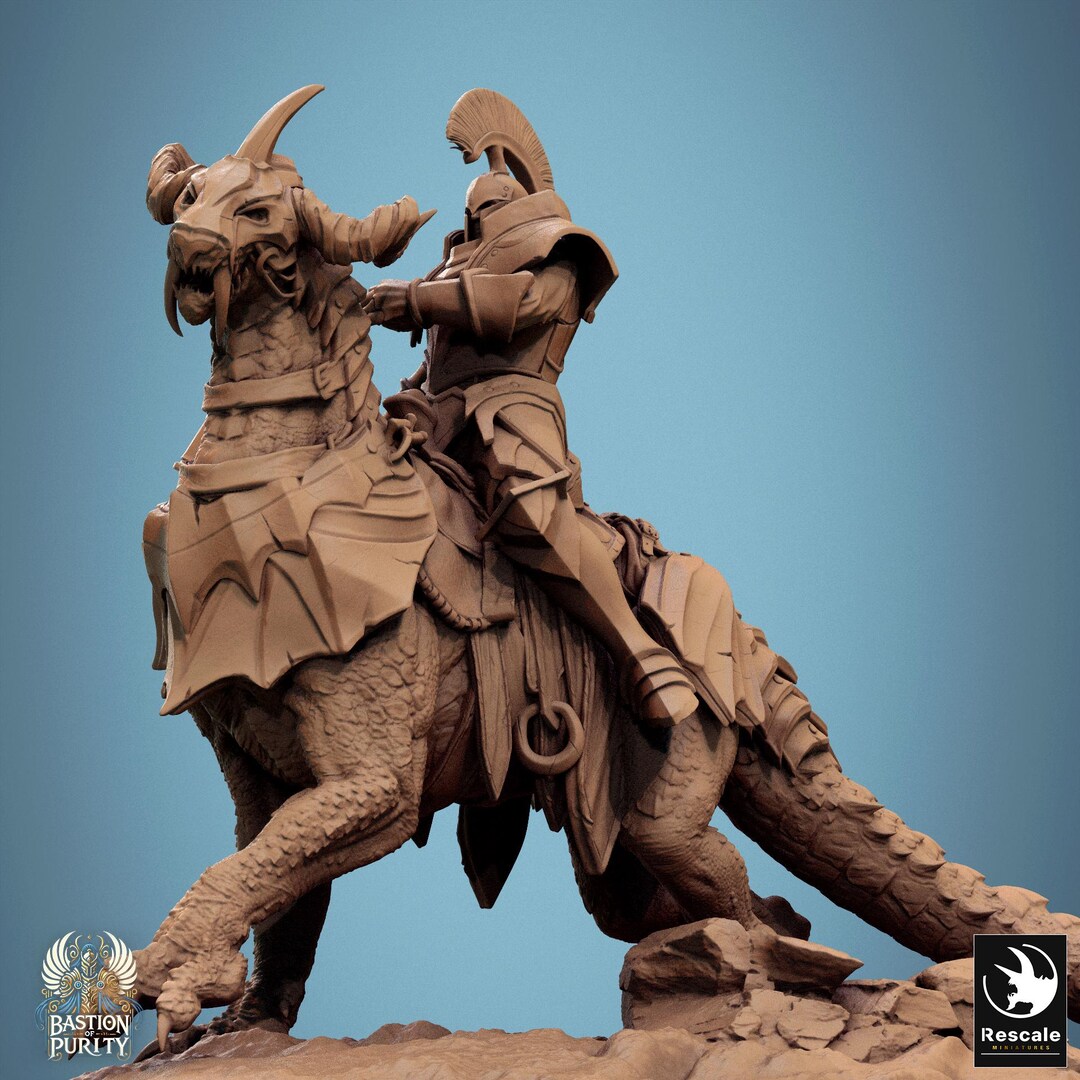 Sky Cavalry Figurine | Horned Dragon Mount Miniature H | Premium Dnd ...