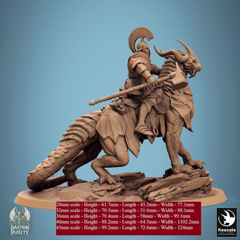 Sky Cavalry Figurine Horned Dragon Mount Miniature F Premium Dnd ...