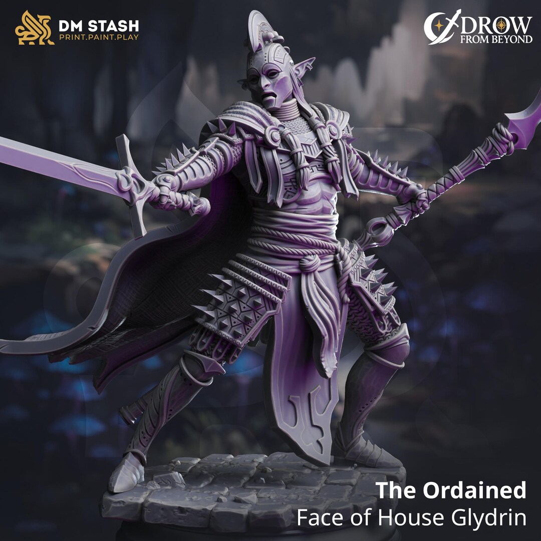 Drow Guardian Knight Miniature| Resin Toy | Premium Dnd Mini | Drow ...