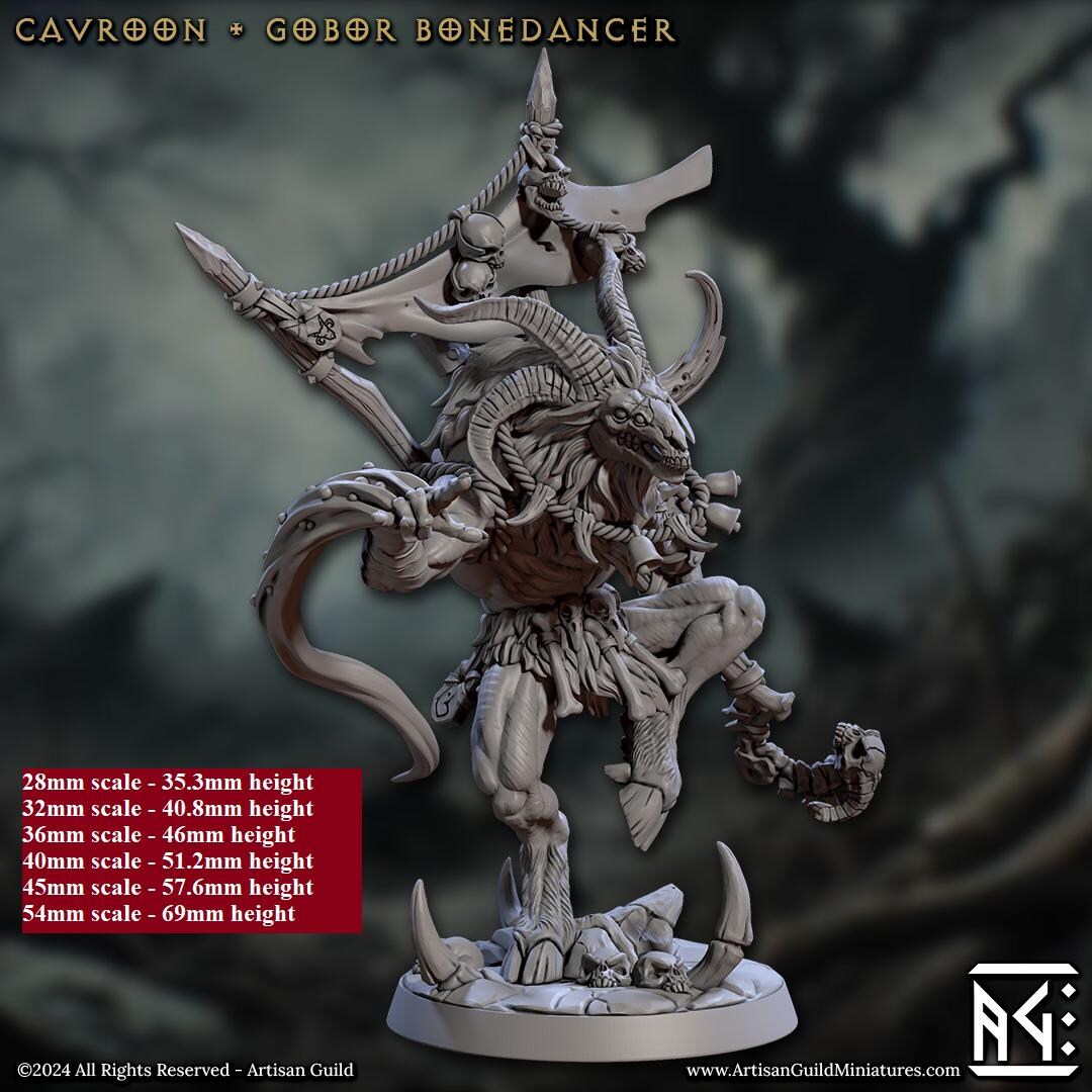 Chaos Goat Man Gobor Bone Dancer Fantasy DND Figurine Sanded & Primed ...