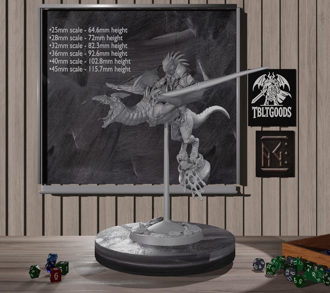 Falchion Lizard Man Rider Miniature A | DND Figurine | Lizard Man ...