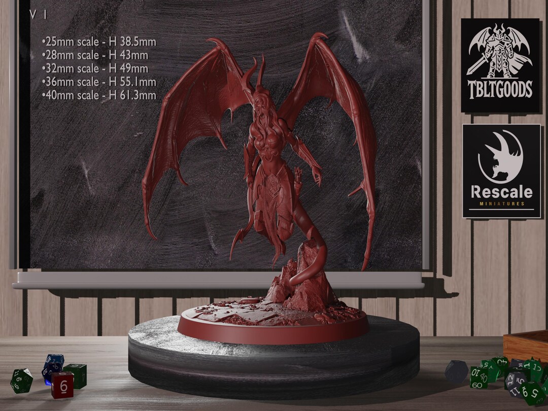 Female Cambion Miniature A V1-V5 | Premium Dnd Miniature | Cambion ...