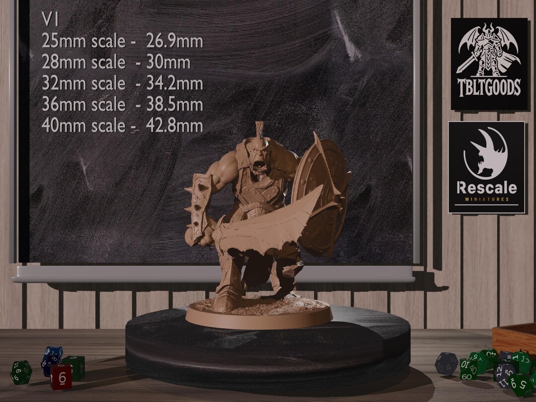 Brutal Orc Infantry C V1-V5 Miniature | Fantasy Pathfinder DND Figurine ...