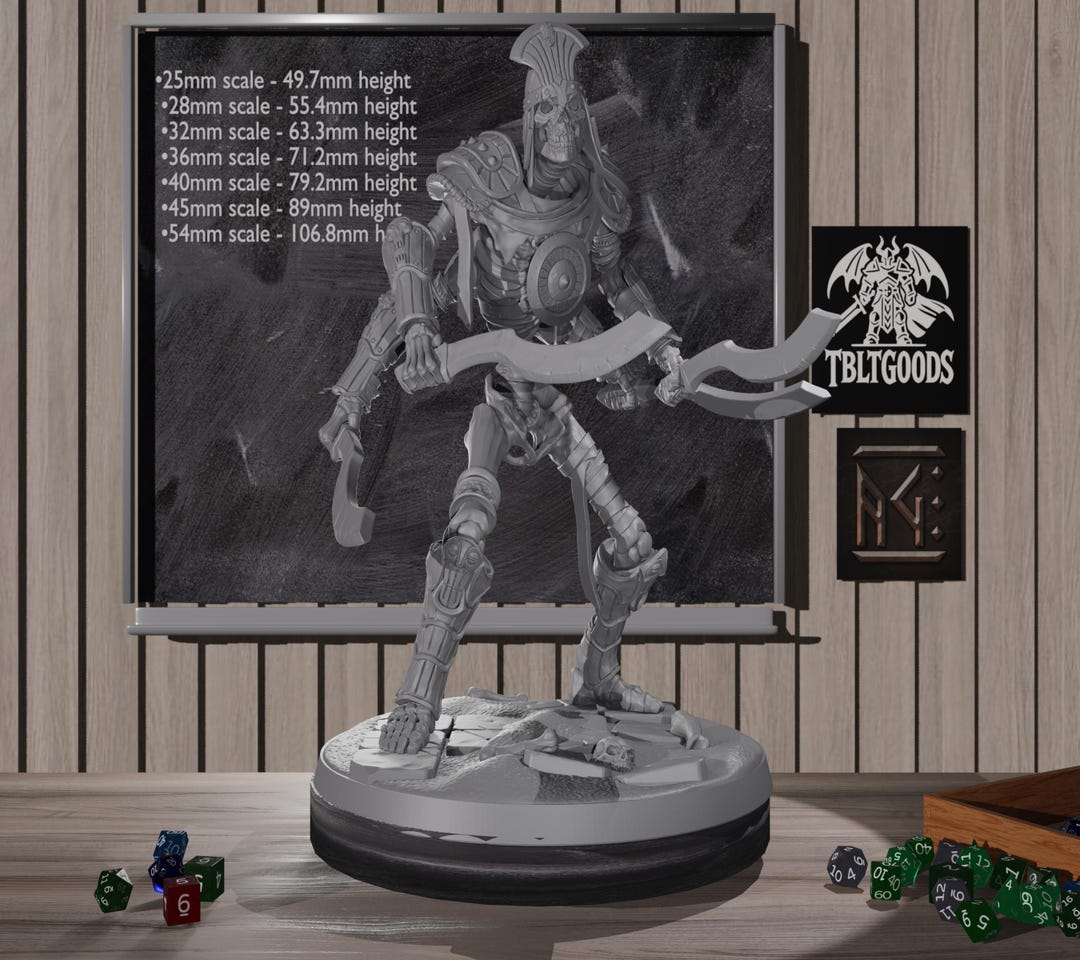 Tomb Nephilim Skeleton Miniature A | Fantasy DND Figurine | Skeleton ...