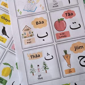 Arabic Alphabet Cards – Fun Learning for Kids – Digital File to Print ...