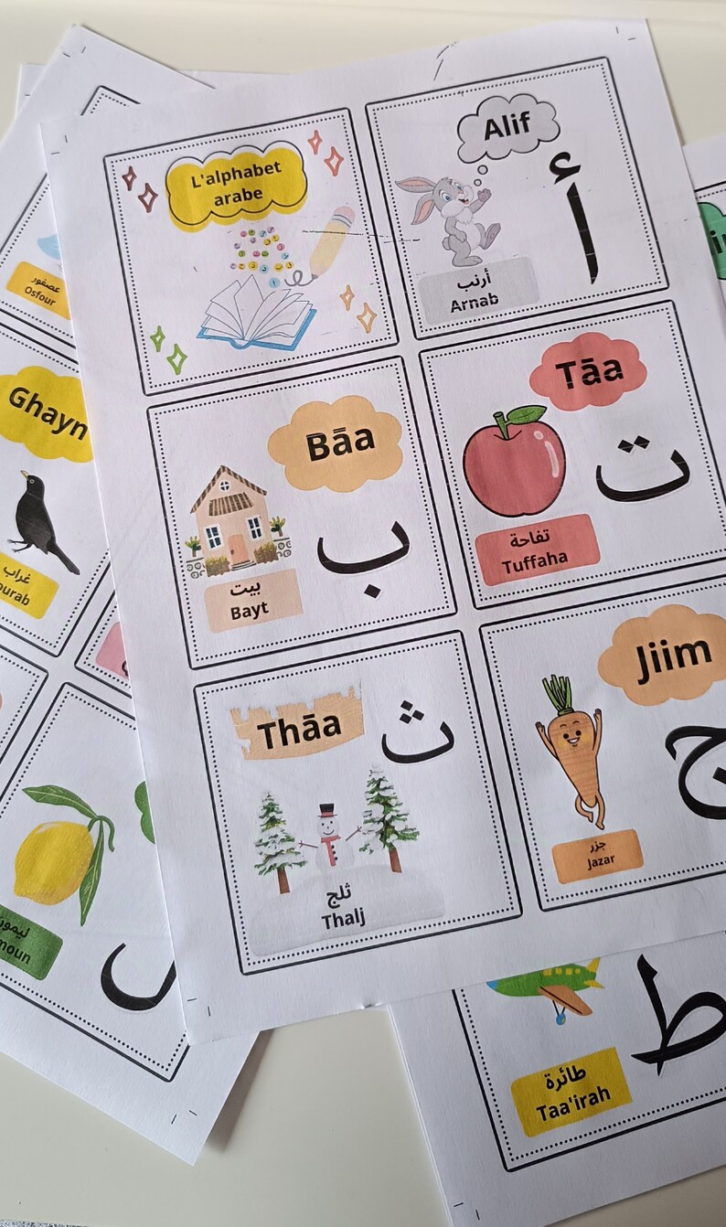Arabic Alphabet Cards – Fun Learning for Kids – Digital File to Print ...