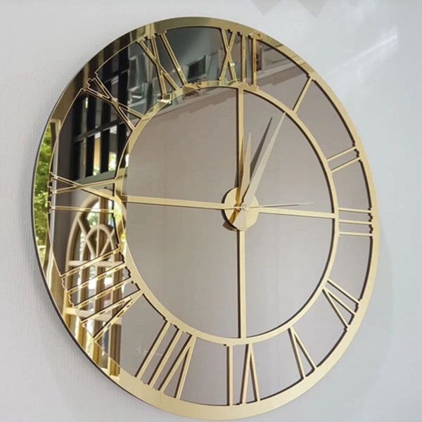 Mirrored Wall Clock - Etsy