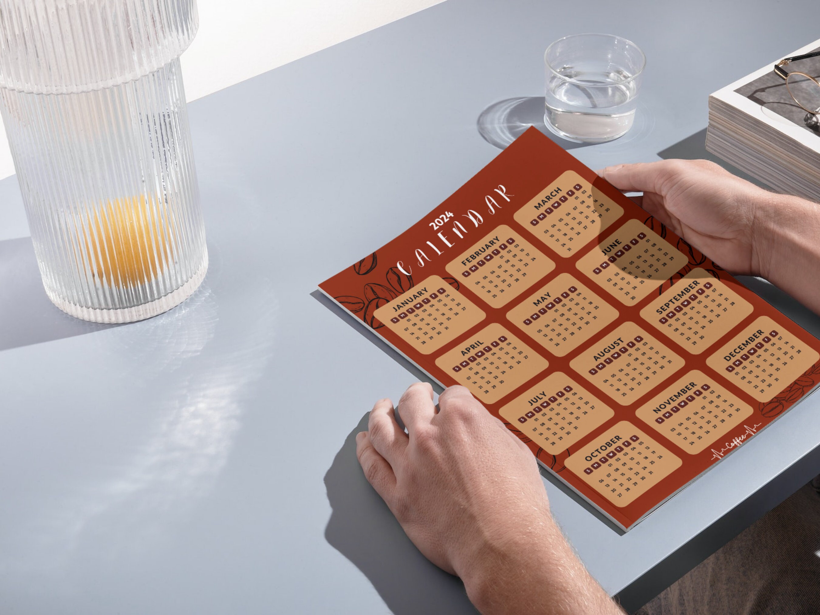 Calendar 2024 Coffee Bliss Printable & Digital - Etsy