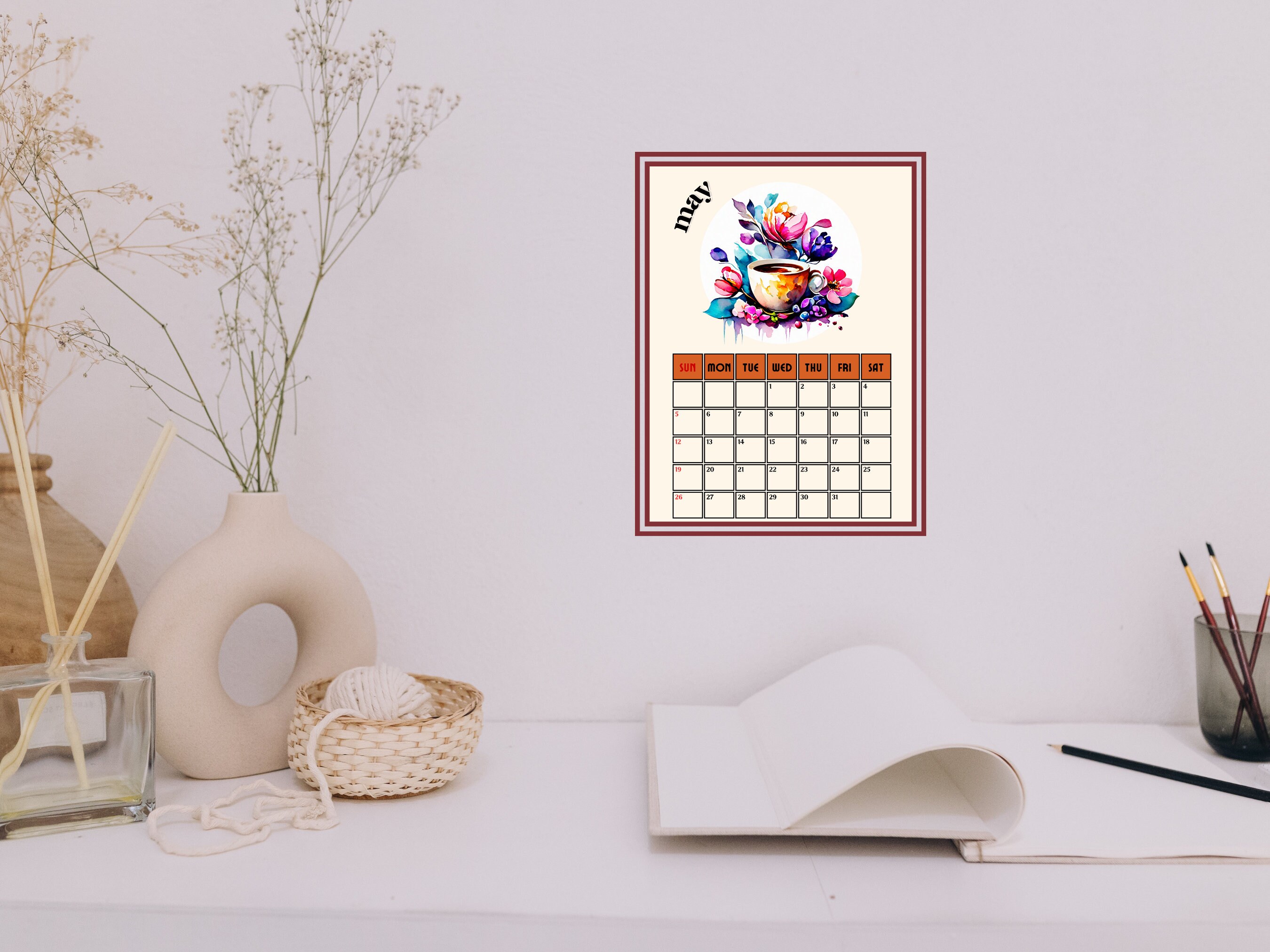 Calendar 2024 Coffee Bliss Printable & Digital - Etsy