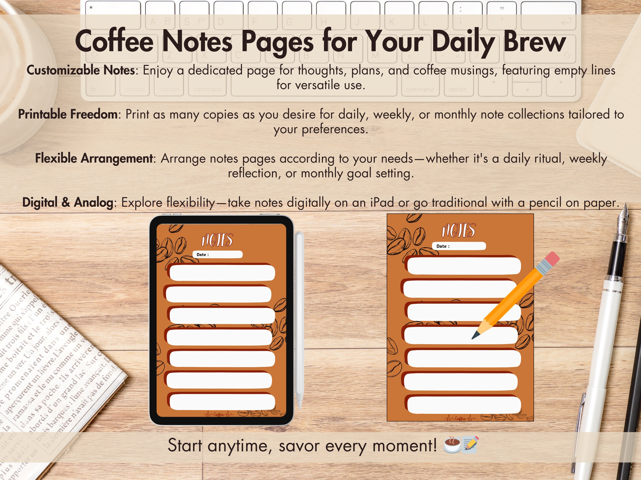 Calendar 2024 Coffee Bliss Printable & Digital - Etsy