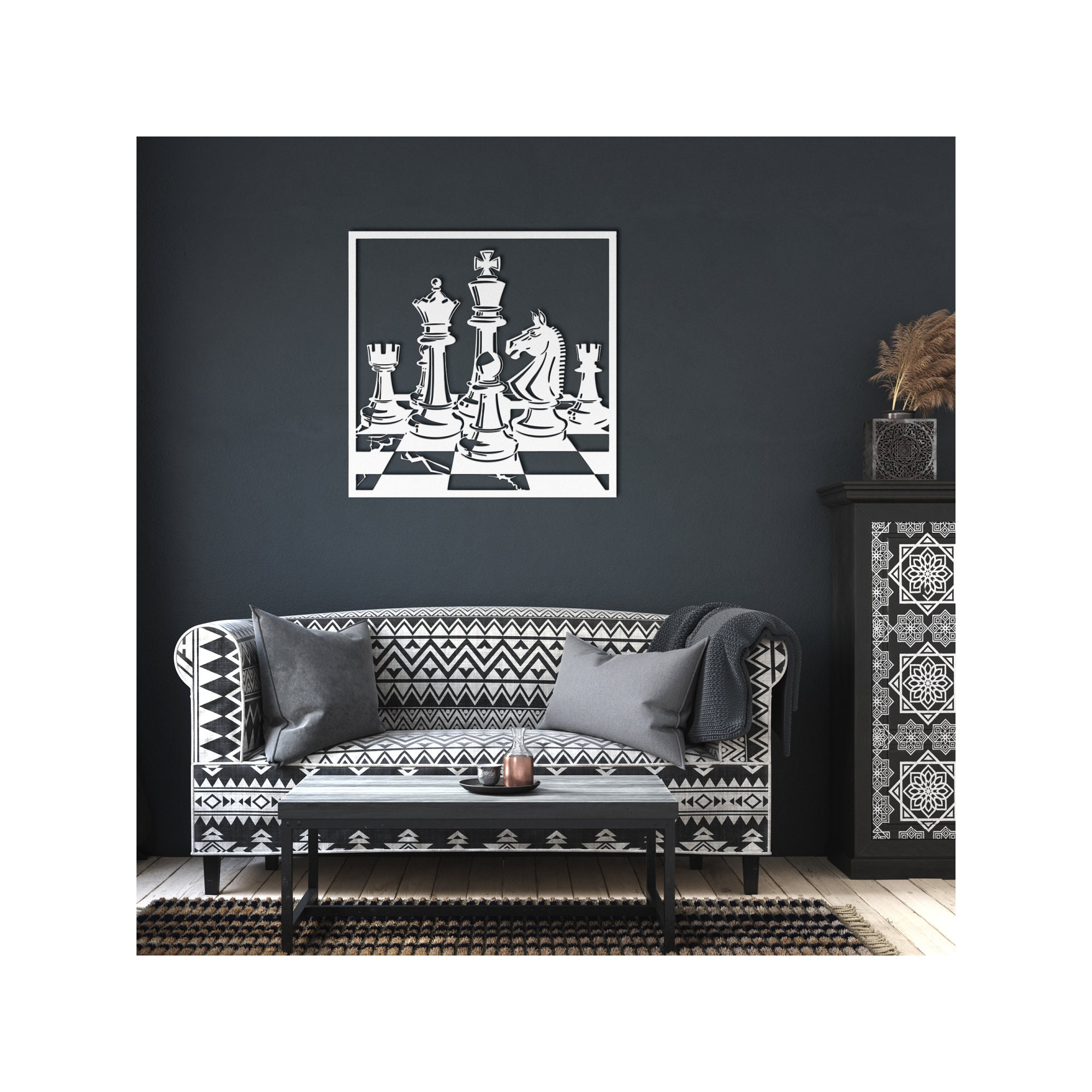 Chess Wall Art Chess Decor Chess Gift Grandmaster Chess Lover Metal Art ...